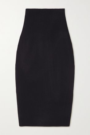 Victoria Beckham Jupe Midi En Mailles Stretch C&ocirc;tel&eacute;es Vb Body - Noir