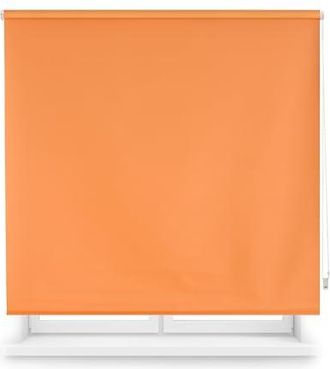 Blindecor Verdunkelungsrollo nach Maß | Orange | 120 x 230 cm (Breite x Höhe) Stoffgröße 117 x 225 cm | Verdunkelungsrollo für Fenster