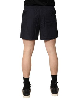 Dolce & Gabbana Mens Black Cotton Elastic Waist Swim Shorts Swimwear