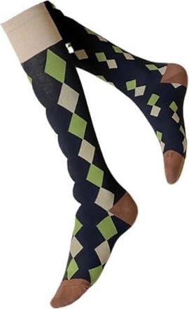 Generico Chaussettes hautes au genou style cor&eacute;en, design r&eacute;tro polyvalent pour femme (2 paires), Color-v, EU35-40