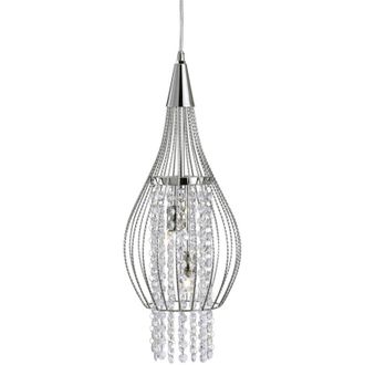 Searchlight Searchlight - Suspension rocket 2L Cage m&eacute;tal chrome avec perles cristal clair G9 2x33w diam&egrave;tre 19cm