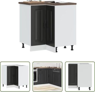vidaXL vidaXL Stauraum - K&uuml;chen-Eckunterschrank Kalmar Schwarz Holzwerkstoff