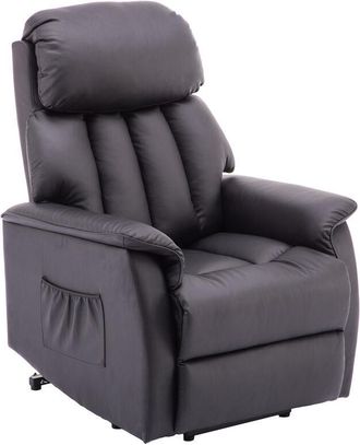 MCombo M Mcombo Elektrisch Aufstehhilfe Fernsehsessel Relaxsessel elektrisch verstellbar, Kunstleder, schwarz 7299