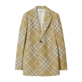 Burberry Karierte Wolljacke ma&szlig;geschneiderter Schnitt - - Jackets - Damen - Beige - 2XS