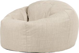 Icon Brand Kingston Sitzsack, Beige, Stoff für Drinnen und Draußen, Sitzsack Erwachsene mit Füllung, Lounge Sessel, Lounge Stuhl, Garten, Terrasse, Wohnzimmer, W