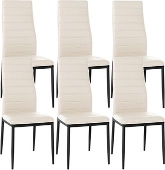 Clp 6er Set Esszimmerst&uuml;hle Mayfair creme Kunstleder