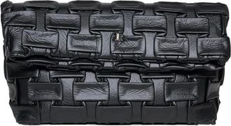 John Richmond Femme, Sacs, Noir, Taille: ONE Size Pochette Tiss&eacute;e avec Design Structur&eacute;