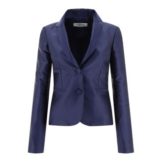 F.it Femme, Vestes, Bleu, Taille: 36 FR Blazer Satin&eacute; Crois&eacute; Simple