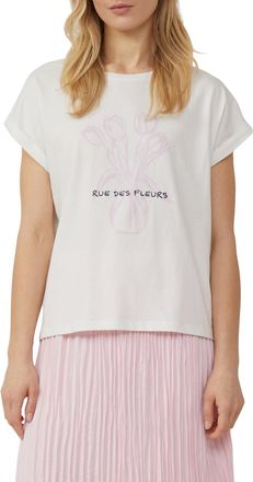 s.Oliver T-Shirt mit Frontprint im Relaxed Fit Ecru 44