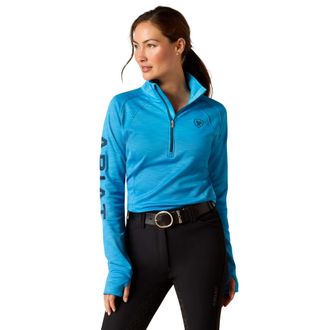 Ariat Womens Tek Team 1/2 Zip Sweatshirt Long Sleeve Fleece in Hawaiian Surf, Size X-Small, by Ariat
