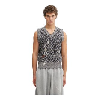 Wales Bonner Wales Bonner - Gilet Sibling en maille - Homme - Pulls - Multicolore - Taille: XL