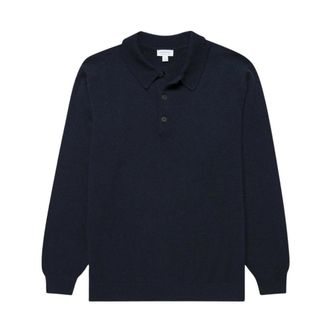 Sunspel Cashmere Polo - - Tops - Herren - Blau - S