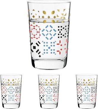 Ritzenhoff Next Shot Schnapsglas von Nuno Ladeiro, aus Kristallglas, 40 ml, Gold, Schwarz, Rot, Blau (Packung mit 4)