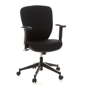 hjh OFFICE 653620 B&uuml;rostuhl Traffic 20 Stoff Schwarz Drehstuhl ergonomisch, gepolstert, Armlehnen verstellbar