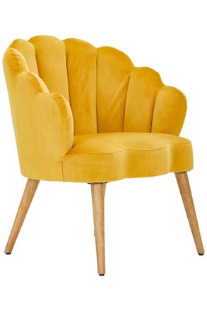 MID.YOU Mid.you Sessel, Gelb, Ecru, Holz, Textil, Kautschukholz, massiv, Sperrholz, 67x80x65 cm, Wohnzimmer, Sessel, Polstersessel