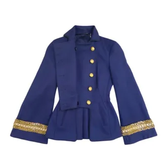 Alexander McQueen Blue Military Double Breasted Jacket Size XXS