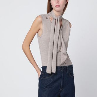 Christophe Lemaire Taupe wool blend waistcoat