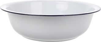 Hemobllo 34 Cm Gro&szlig;e Emaille-Sch&uuml;ssel Gro&szlig;e Emaille-R&uuml;hrsch&uuml;ssel Wei&szlig;es -Suppenbecken Altmodisches Teigzubereitungsbecken Chinesische Suppensch&uuml;ssel Zum Brotmi