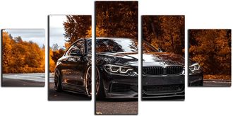 Annick Goutal 5 Bedienfeld Wandkunst Moderne BMW M4 Sportwagen Poster Print Leinwand Malerei Luxusfahrzeug Geschwindigkeit Bild Wohnzimmer Wohnkultur (3,75x150 cm(o