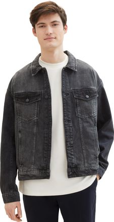 Tom Tailor Tom Tailor Denim Herren Relaxed Fit Jeansjacke mit Brusttaschen, 10172 - Mid Stone Blue Black Denim, XXL
