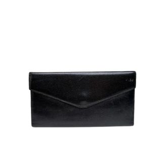 Celine Portefeuille allong&eacute; pr&eacute;-appartenance en cuir textur&eacute; - Femme - Pre-owned - Noir - Taille: ONE Size