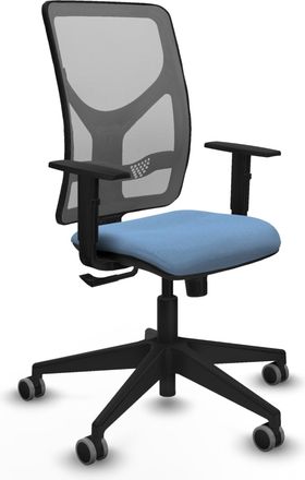 Piqueras y Crespo Computerstuhl, blau, mit 1D-Armlehnen, h&ouml;henverstellbare Lendenwirbelst&uuml;tze, ausgestattet mit 3 Positionen und Schneideschaum, mit Rollen von 65 mm, P