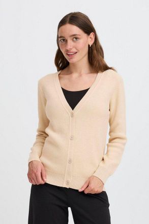 Oxmo Strickjacke OXFiana Modischer Feinstrick-Cardigan mit V-Ausschnitt