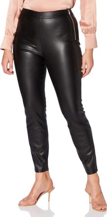 BOSS Damen C Talegy Slim-Fit Hose aus Kunstleder mit Seiten-Einsätzen,Black1,32