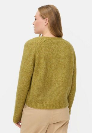 Camel Active Cardigan mit Raglan&auml;rmeln und Knopfverschluss Langarm Markenlabel