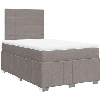 vidaXL Boxspringbett mit Matratze Taupe 120x190 cm Stoff Vidaxl