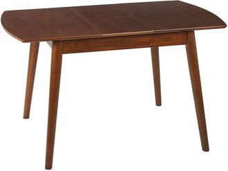 Beliani Esstisch Dunkelbraun Gummibaumholz 100/130 x 80 cm Ausziehbar mit Schmetterlingsauszug Massivholzbeine Rechteckig Retro Design