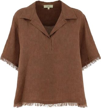Antonelli Femme, Tops, Brun, Taille: 46 FR Blouse &agrave; Manches Courtes
