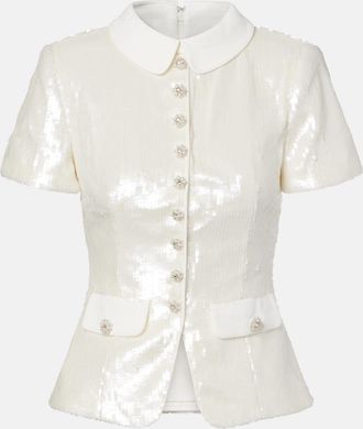 Self Portrait Top mit Pailletten