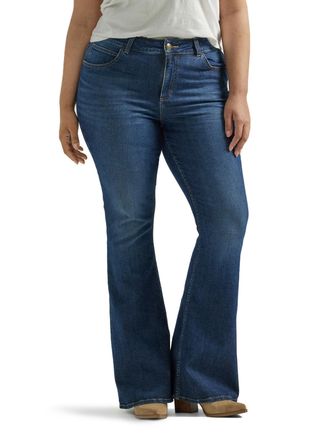 Lee Legendary Mid Rise Flare Jeans für Damen, Übergröße, Innere Stärke, 54 Mehr Lange