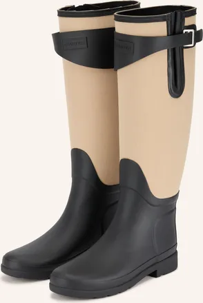 Hunter Gummistiefel Refined Tall Canvas schwarz