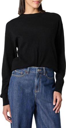 The Drop Lulu Essential Crew Neck Sweater Pullover, Schwarz, XS