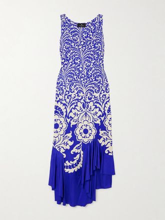 Etro Asymmetrisches Midikleid Aus Bedrucktem Jersey - Blau