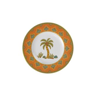Villeroy & Boch Samarkand Mandarin Brotteller, 16 cm, Kleiner Beilagenteller mit orientalischem Dekor, Premium Bone Porcelain, Mehrfarbig/Orange