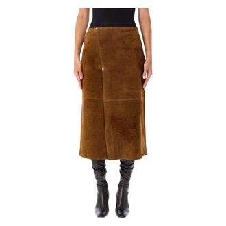 STUDIO NICHOLSON Melete Wildleder Midi-Rock - - Skirts - Damen - Braun - 2XS