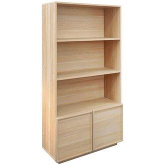 Sweeek Regal B&uuml;cherregal Holzlook 2 T&uuml;ren 5 Ebenen