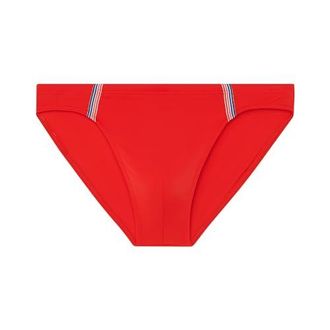 HOM Homme Slip De Bain Micro Nautical Cup Swim Briefs, Rouge Ruban Ray&eacute;, S EU