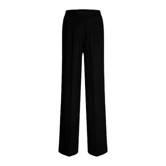 Windsor Femme, Pantalons, Noir, Taille: 36 FR Pantalon Palazzo en jersey de laine avec pli