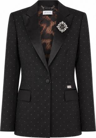 Philipp Plein Boyfriend Fit Blazer Crystal Strass