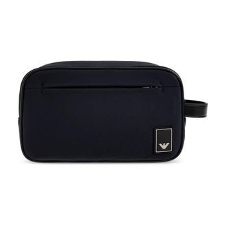 Emporio Armani Kosmetiktasche mit Logo-Applikation - - Bags - Herren - Blau - ONE SIZE