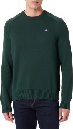 GANT Herren Casual Cotton C-Neck Pullover, Tartan Green, 3XL