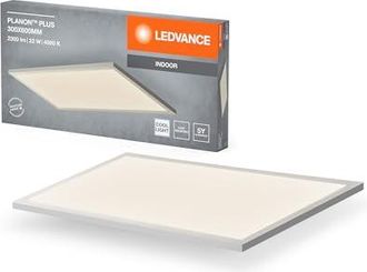 Ledvance Planon Plus Deckenleuchte in Weiß mit fortschrittlicher LED-Technik, 22 W, rechteckige Form (300 x 600 mm), neutralweiße Lichtfarbe bei 4000 K, Alumin