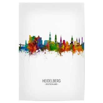 artboxONE Poster 45x30 cm St&auml;dte Heidelberg Skyline Portrait - Bild Heidelberg Germany Heidelberg