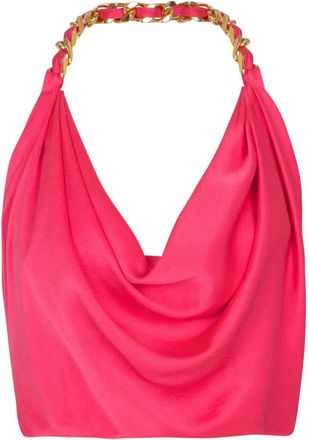 Balmain Femme, Tops, Rose, Taille: 36 FR Top dos-nu drap&eacute; en soie