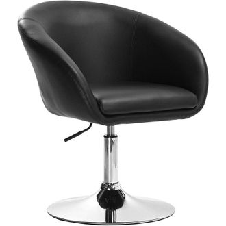 Woltu Woltu - Tabouret de bar en similicuir Fauteuil de bar, tabouret rotatif, hauteur r&eacute;glable, Noir