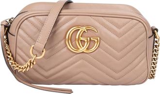 Gucci Crossbody Bags - Gucci Pink Chevron GG Marmont Crossbody Bag - Gr. unisize - in Bunt - f&uuml;r Damen
